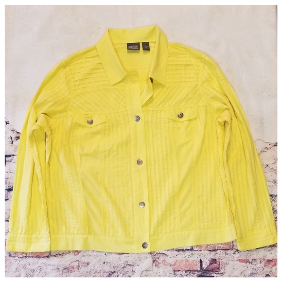 Chico's | Tops | Chicos Additions Lemon Yellow Jacket Blouse Xl | Poshmark